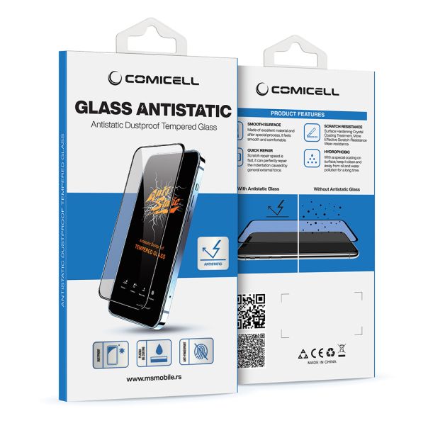 Folija za zaštitu ekrana Glass Antistatic za iPhone 15, crna