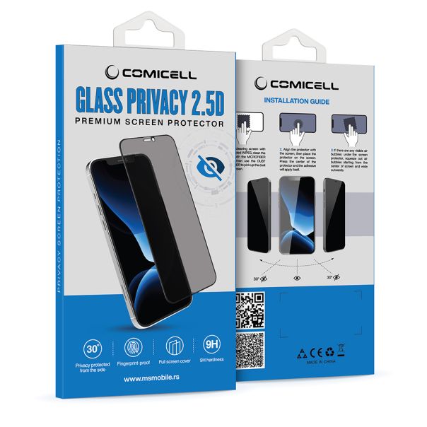 Folija za zaštitu ekrana Glass Privacy 2.5D Full glue za Xiaomi Redmi Note 13, crna