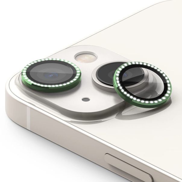 Zaštita za kameru Diamond za iPhone 15/iPhone 15 Plus, zelena