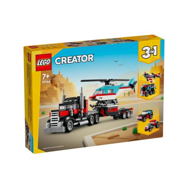 LEGO 31146 Kamion s ravnom platformom i helihopterom