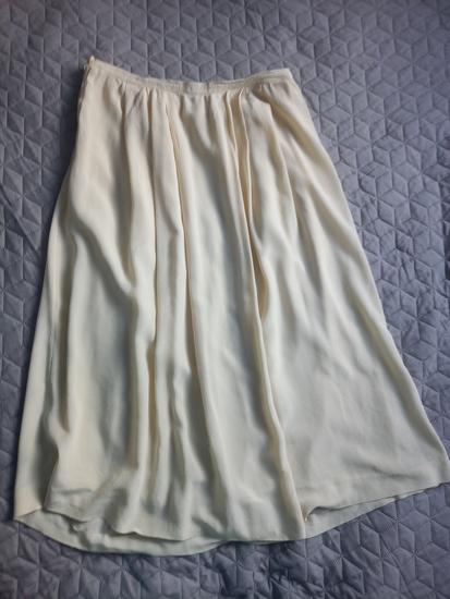 Midi suknja 100% svila prljavo bele boje M snizeno
