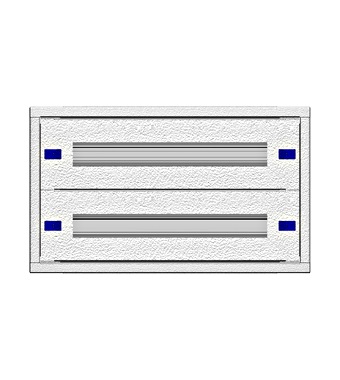 Modularno kućište 2-7K 2-redno, komplet, metalne pred.ploče
Front plates sheet steel