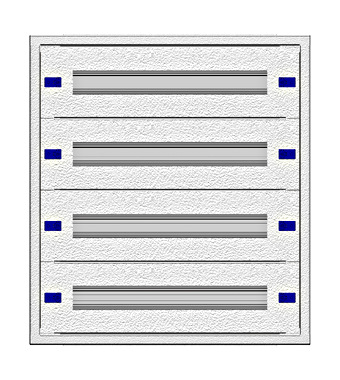 Modularno kućište 2-12K 4-redno, komplet, metalne pred.ploče
Front plates sheet steel