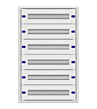 Modularno kućište 2-18K 6-redno, komplet, metalne pred.ploče
Front plates sheet steel