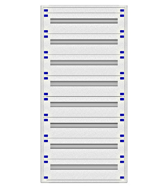 Umetak KVN 40mm 3-33K, 8-redni,met.pr.ploče,spremno za ožič.
front plates sheet steel, prepared for wiring duct installation