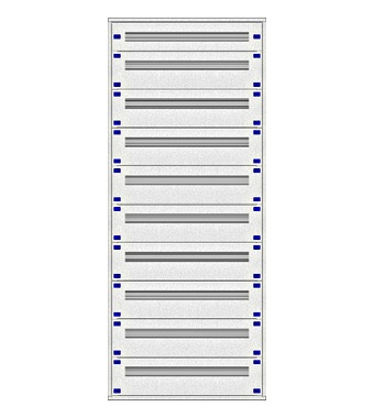 Umetak KVN 40mm 3-39K, 10-redni,met.pr.pl.,spremno za ožič.
front plates sheet steel, prepared for wiring duct installation