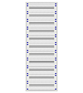 Umetak KVN 40mm 3-45K, 11-redni,met.pr.pl.,spremno za ožič.
front plates sheet steel, prepared for wiring duct installation