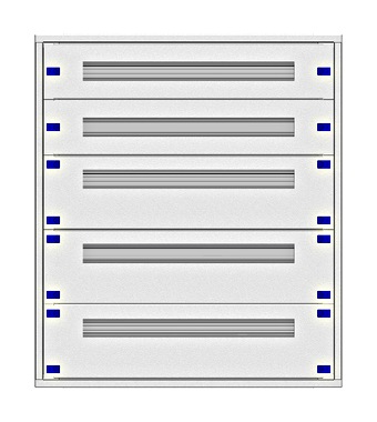 Umetak KVN 60mm 3-18K, 5-redni,met.pr.ploče,spremno za ožič.
front plates sheet steel, prepared for wiring duct installation