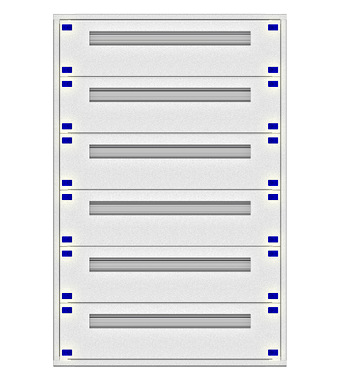 Umetak KVN 60mm 3-24K, 6-redni,met.pr.ploče,spremno za ožič.
front plates sheet steel, prepared for wiring duct installation