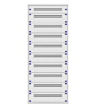 Umetak KVN 60mm 3-39K, 10-redni,met.pr.pl.,spremno za ožič.
front plates sheet steel, prepared for wiring duct installation