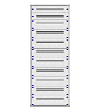 Umetak KVN 60mm 3-42K, 11-redni,met.pr.pl.,spremno za ožič.
front plates sheet steel, prepared for wiring duct installation