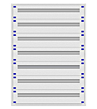 Umetak KVN 40mm 4-28K, 7-redni,met.pr.ploče,spremno za ožič.
front plates sheet steel, prepared for wiring duct installation