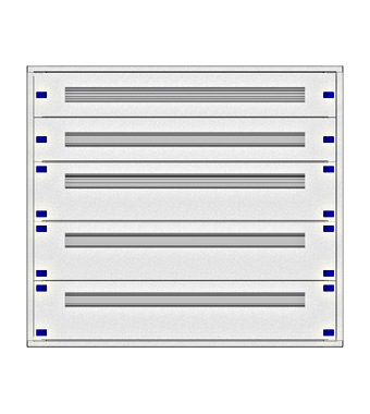 Umetak KVN 60mm 4-18K, 5-redni,met.pr.ploče,spremno za ožič.
front plates sheet steel, prepared for wiring duct installation