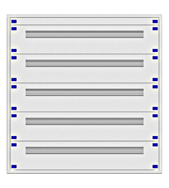 Umetak KVN 60mm 4-21K, 5-redni,met.pr.ploče,spremno za ožič.
front plates sheet steel, prepared for wiring duct installation