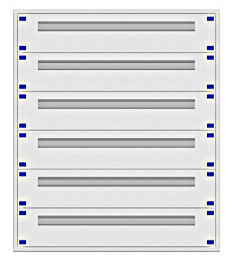 Umetak KVN 60mm 4-24K, 6-redni,met.pr.ploče,spremno za ožič.
front plates sheet steel, prepared for wiring duct installation