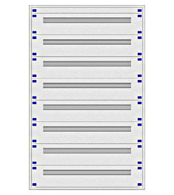 Umetak KVN 60mm 4-33K, 8-redni,met.pr.ploče,spremno za ožič.
front plates sheet steel, prepared for wiring duct installation