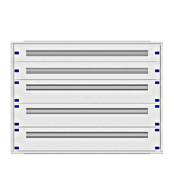 Umetak KVN 60mm 5-18K, 5-redni,met.pr.ploče,spremno za ožič.
front plates sheet steel, prepared for wiring duct installation