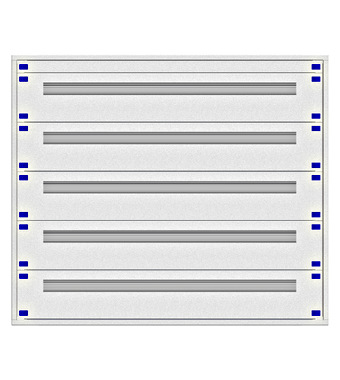 Umetak KVN 60mm 5-21K, 5-redni,met.pr.ploče,spremno za ožič.
front plates sheet steel, prepared for wiring duct installation