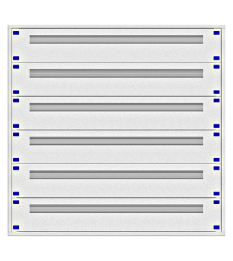 Umetak KVN 60mm 5-24K, 6-redni,met.pr.ploče,spremno za ožič.
front plates sheet steel, prepared for wiring duct installation