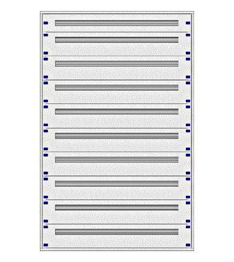 Umetak KVN 60mm 5-39K, 10-redni,met.pr.pl.,spremno za ožič.
front plates sheet steel, prepared for wiring duct installation