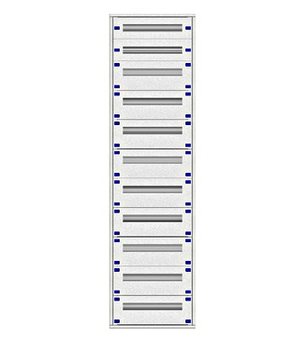 Umetak KVN 40mm 2-42K, 11-redni,met.pr.pl.,spremno za ožič.
front plates sheet steel, prepared for wiring duct installation