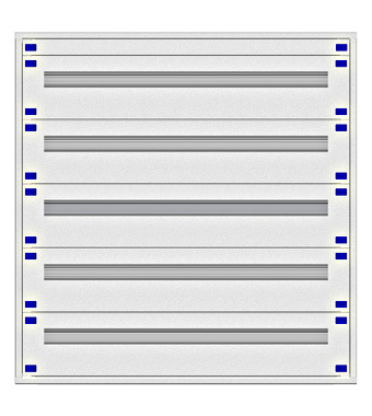 Umetak KVN 40mm 4-21K, 5-redni,met.pr.ploče,spremno za ožič.
front plates sheet steel, prepared for wiring duct installation