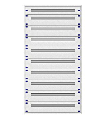 Umetak KVN 60mm 4-39K, 10-redni,met.pr.pl.,spremno za ožič.
front plates sheet steel, prepared for wiring duct installation