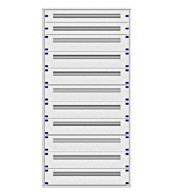 Umetak KVN 60mm 4-42K, 11-redni,met.pr.pl. spremno za ožič.
front plates sheet steel, prepared for wiring duct installation