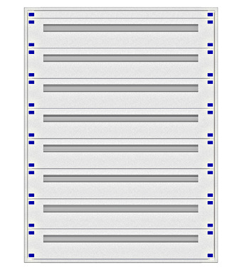 Umetak KVN 60mm 5-33K, 8-redni,met.pr.ploče,spremno za ožič.
front plates sheet steel, prepared for wiring duct installation