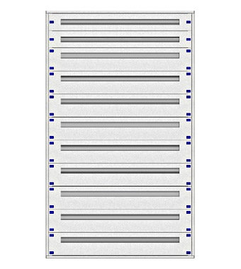 Umetak KVN 60mm 5-42K, 11-redni,met.pr.pl.,spremno za ožič.
front plates sheet steel, prepared for wiring duct installation