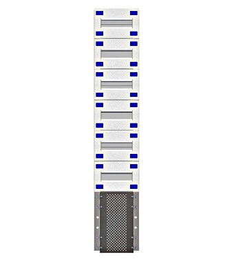 Metalno mod.kuć.24HU komplet, mont.ploča 6HU, 1104x200x150mm
construction sample from top side: 6xG3, B6, including insert supporters 24HU and perforated mounting plate 6HU, H=1104 W=200 D=150mm,...