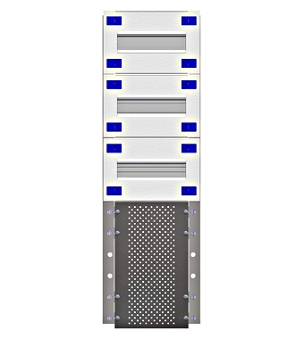 Metalno mod.kuć.15HU komplet, mont.ploča 6HU, 690x208x150mm
construction sample from top side: 5xG3, including insert supporters 15HU and perforated mounting plate 6HU, H=690 W=208 D=150mm, Sheet...