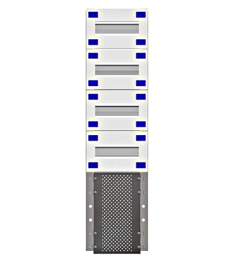 Metalno mod.kuć.18HU komplet, mont.ploča 6HU, 828x208x150mm
construction sample from top side: 6xG3, including insert supporters 18HU and perforated mounting plate 6HU, H=828 W=208 D=150mm, Sheet...