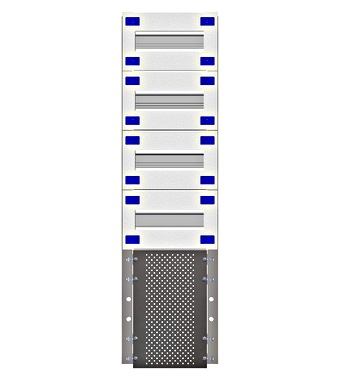 Metalno mod.kuć.18HU komplet, mont.ploča 6HU, 828x220x150mm
construction sample from top side: 4xG3, B6, including insert supporters 18HU and perforated mounting plate 6HU, H=828 W=220 D=150mm, S...