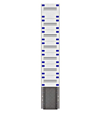 Metalno mod.kuć.28HU komplet, mont.ploča 6HU, 1288x220x150mm
construction sample from top side: G4, 6xG3, B6, including insert supporters 28HU and perforated mounting plate 6HU, H=1288 W=220 D=15...