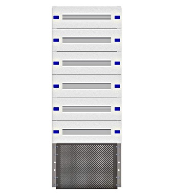 Metalno mod.kuć.24HU komplet, mont.ploča 6HU, 1104x420x150mm
construction sample from top side: 6xG3, B6, including insert supporters 24HU and perforated mounting plate 6HU, H=1104 W=420 D=150mm,...