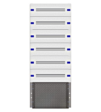 Metalno mod.kuć.24HU komplet, mont.ploča 6HU, 1104x428x150mm
construction sample from top side: 6xG3, B6, including insert supporters 24HU and perforated mounting plate 6HU, H=1104 W=428 D=150mm,...