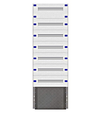 Metalno mod.kuć.28HU komplet, mont.ploča 6HU, 1288x428x150mm
construction sample from top side: G4, 6xG3, B6, including insert supporters 28HU and perforated mounting plate 6HU, H=1288 W=428 D=15...