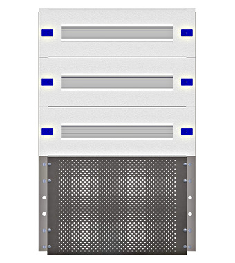 Metalno mod.kuć.15HU komplet, mont.ploča 6HU, 690x440x150mm
construction sample from top side: 3xG3, B6, including insert supporters 15HU and perforated mounting plate 6HU, H=690 W=440 D=150mm, S...