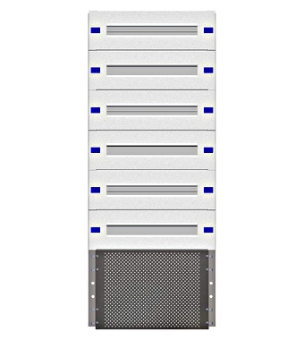 Metalno mod.kuć.24HU komplet, mont.ploča 6HU, 1104x440x150mm
construction sample from top side: 6xG3, B6, including insert supporters 24HU and perforated mounting plate 6HU, H=1104 W=440 D=150mm,...