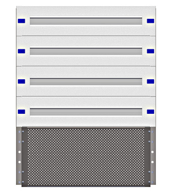 Metalno mod.kuć.18HU komplet, mont.ploča 6HU, 828x640x150mm
construction sample from top side: 4xG3, B6, including insert supporters 18HU and perforated mounting plate 6HU, H=828 W=640 D=150mm, S...