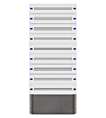 Metalno mod.kuć.33HU komplet, mont.ploča 6HU, 1518x640x150mm
construction sample from top side: 9xG3, B6, including insert supporters 33HU and perforated mounting plate 6HU, H=1518 W=640 D=150mm,...