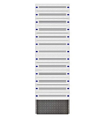 Metalno mod.kuć.45HU komplet, mont.ploča 6HU, 2070x640x150mm
construction sample from top side: 13xG3, B6, including insert supporters 45HU and perforated mounting plate 6HU, H=2070 W=640 D=150mm...