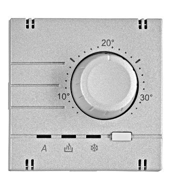 Analogni termostat - gornji deo, grejanje/hlađenje, srebrni
VISIO S 55, kompletirati s umetkom termostata: EV103061--