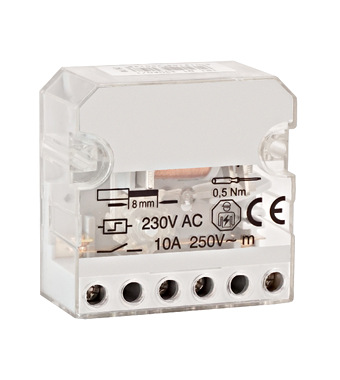 Impulse Relay, 230VAC, 1 Contact, 10A
10A (AC1), 1 kontakt s 2 sekvence, 45x22x45mm (D x Š x V)