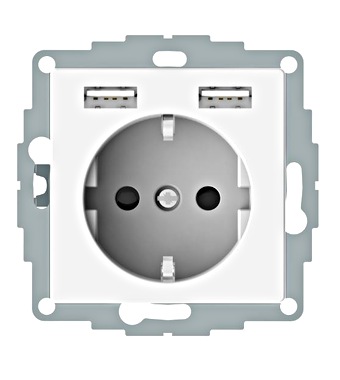 Utičnica sa USB adapterom 2.4A, čisto bela
Sa povećanom zaštitom od dodira prema VDE 0620 deo 1 (dečija zaštita), sadržano u VISIO 55mm sa posebnim okvirom EV105021-, sadržano u ELSO sa srednjim ...