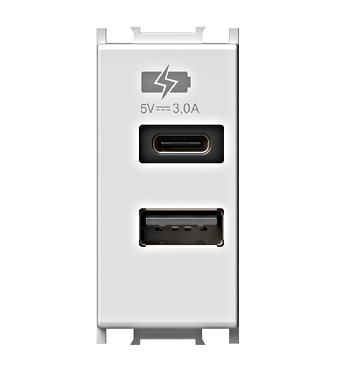 USB napajanje/punjač, 5V, 3A, 1M, USB-A+C belo
USB napajanje/punjač, 5V, 3A, 1M, USB-A+C belo