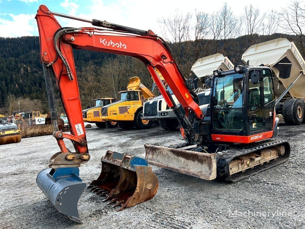 Kubota KX 080-4 Schnellwechsler 3xLöffel mini bager