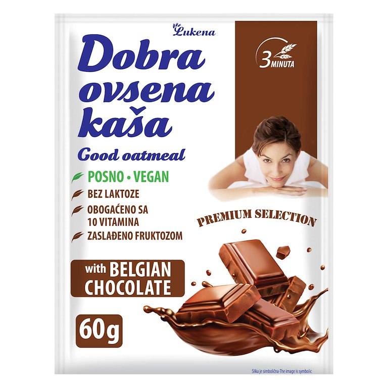 Dobra kaša ovsena premium belgijska čokolada 60g dobra