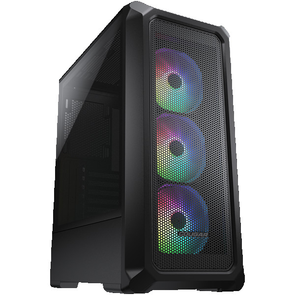 COUGAR | Archon 2 Mesh RGB (Black) | PC Case | Mid Tower Mesh Front Panel 3 x ARGB Fans 3mm TG Left Panel ( CGR-5CC5B-MESH-RGB )
